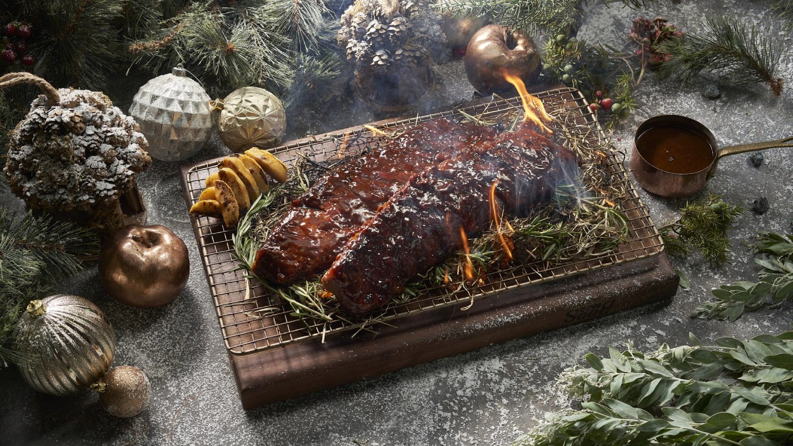 Smoked Barbeque Pork Rib Slab